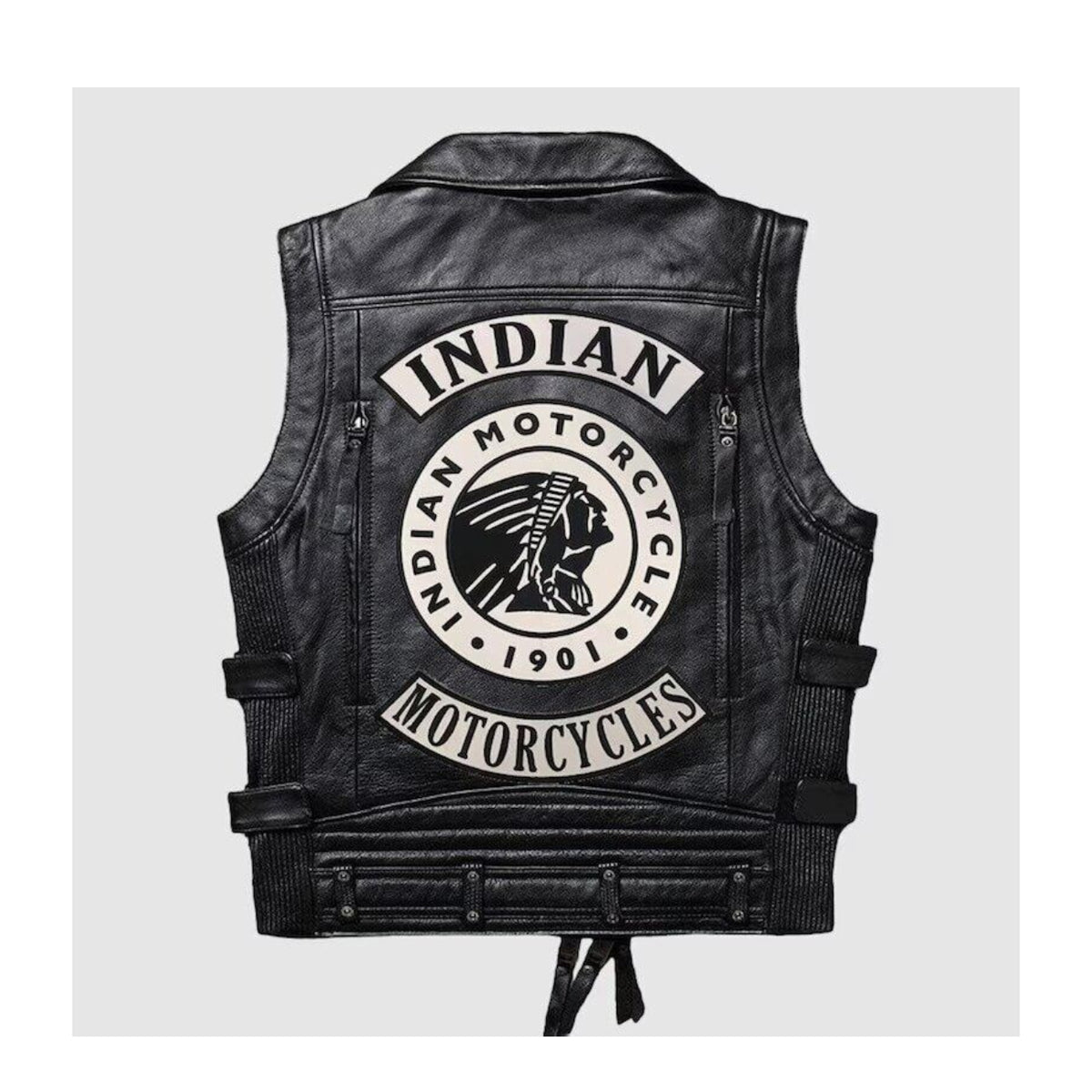 "Ride in Style: Men's Indian Motorcycle Leather Biker Vest